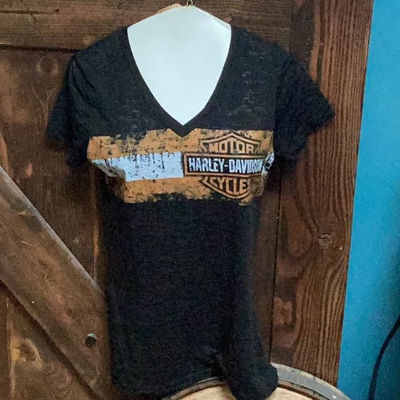 Harley-Davidson | Tops | Harley Davidson Burn Out Short Sleeve Shirt Top Tee | Poshmark